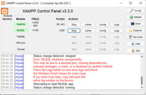 Solução para o erro “MySQL shutdown unexpectedly” no XAMPP - Frederico ...